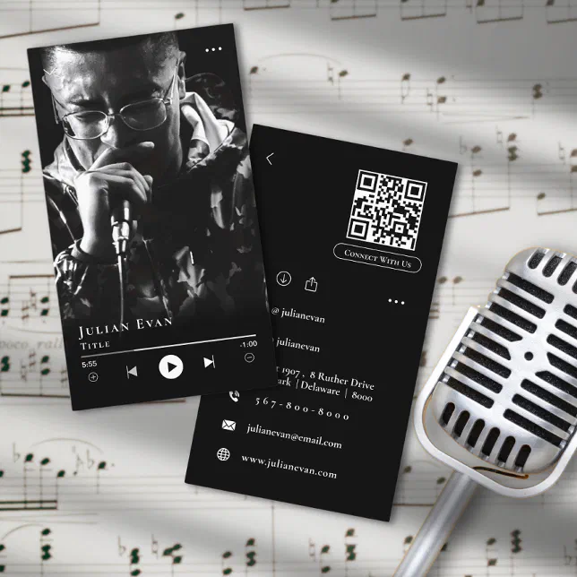 Modern Minimalistic Musician Business Card | Zazzle