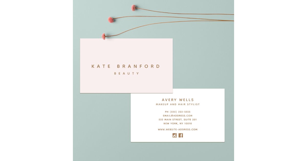 Modern Minimalistic Pink Beauty Professional Business Card | Zazzle