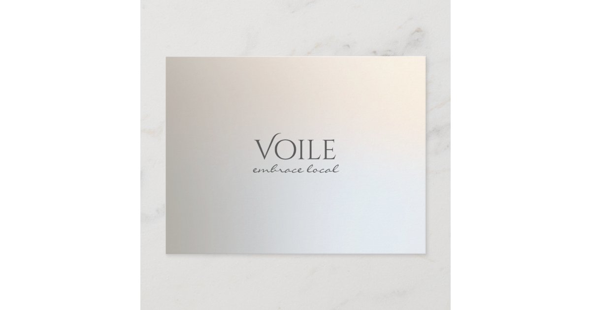 Modern Minimalistic Professional Luminous Silver Postcard | Zazzle