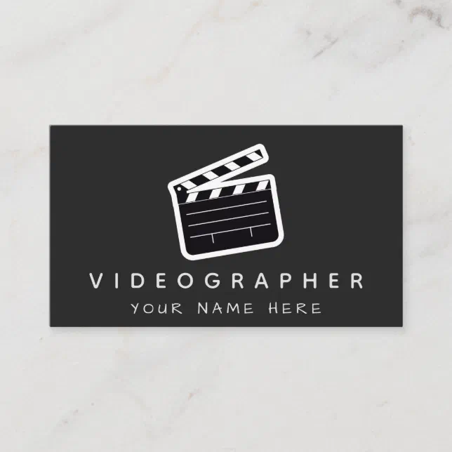 Modern Minimalistic Videographer Video Production Business Card | Zazzle