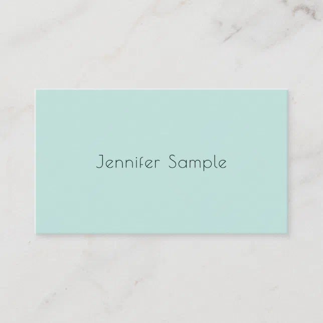 Modern Mint Green Blush Pink Simple Template Business Card | Zazzle