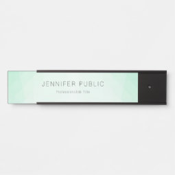 Modern Mint Green Simple Elegant Trendy Template Door Sign | Zazzle