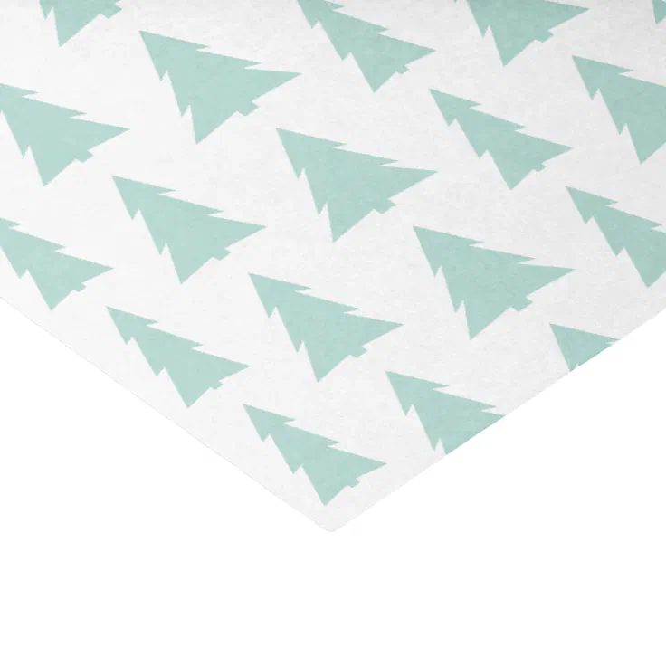 Modern Mint Green Trees on White Geometric Pattern Tissue Paper | Zazzle