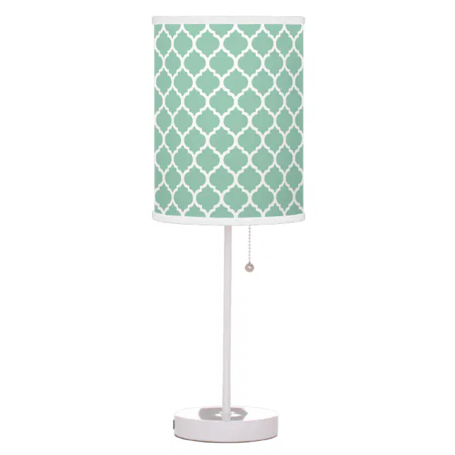 Modern Mint Quatrefoil Table Lamp | Zazzle