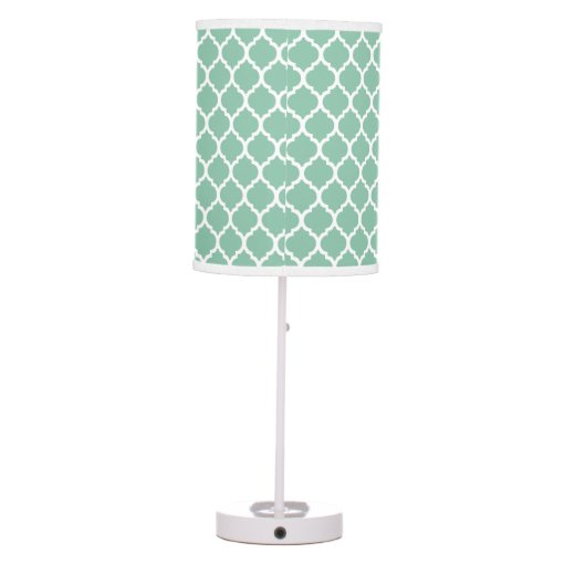 Modern Mint Quatrefoil Table Lamp | Zazzle
