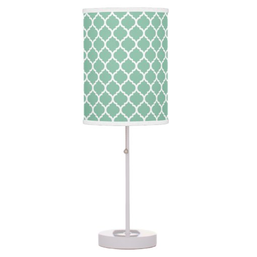 Modern Mint Quatrefoil Table Lamp | Zazzle