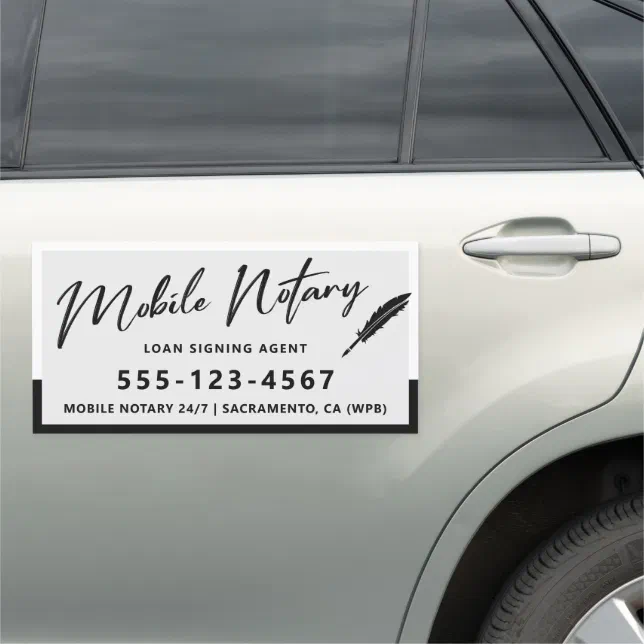 Modern Mobile Notary Loan Signing Agent Car Magnet | Zazzle