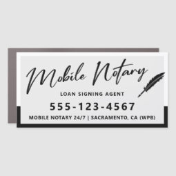 Modern Mobile Notary Loan Signing Agent Car Magnet | Zazzle