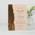 Modern Mocha Brown Gold Agate Tan Wedding Invitation | Zazzle