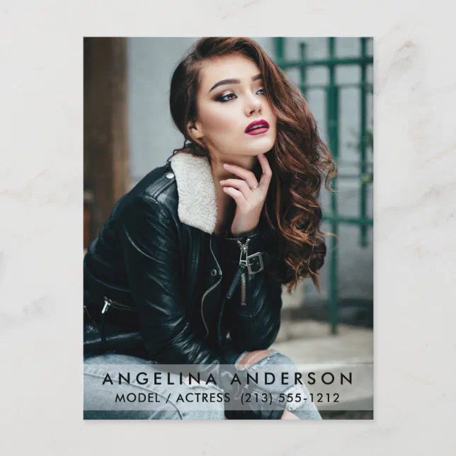 Modern Model Actor Photo Postcard | Zazzle