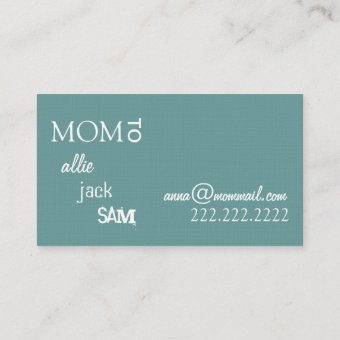 Modern Mom calling card | Zazzle