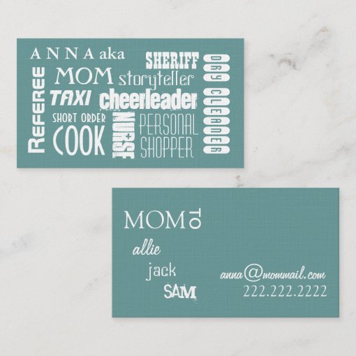 Modern Mom calling card | Zazzle