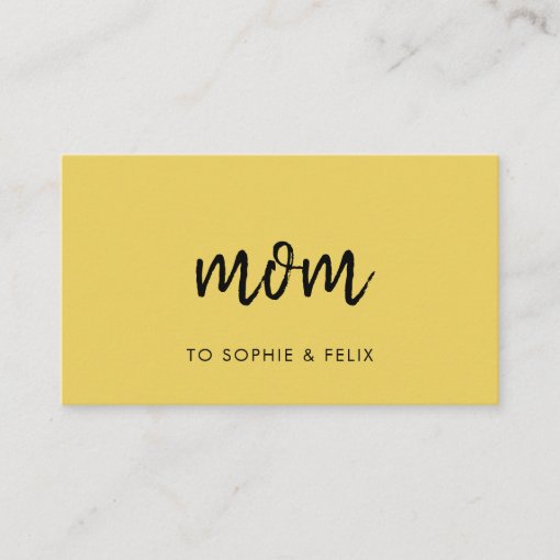 Modern Mom | Mustard Yellow Mommy Contact Card | Zazzle