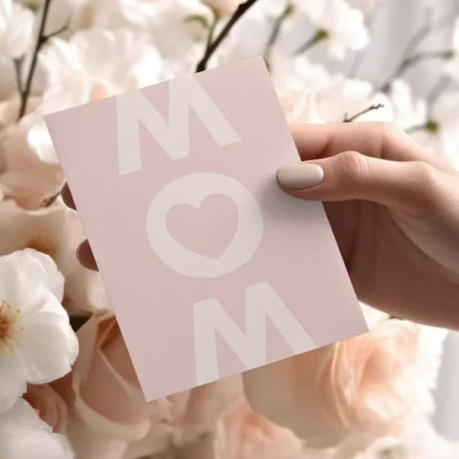 Modern MOM Pink Blush Heart Mother's Day | Zazzle