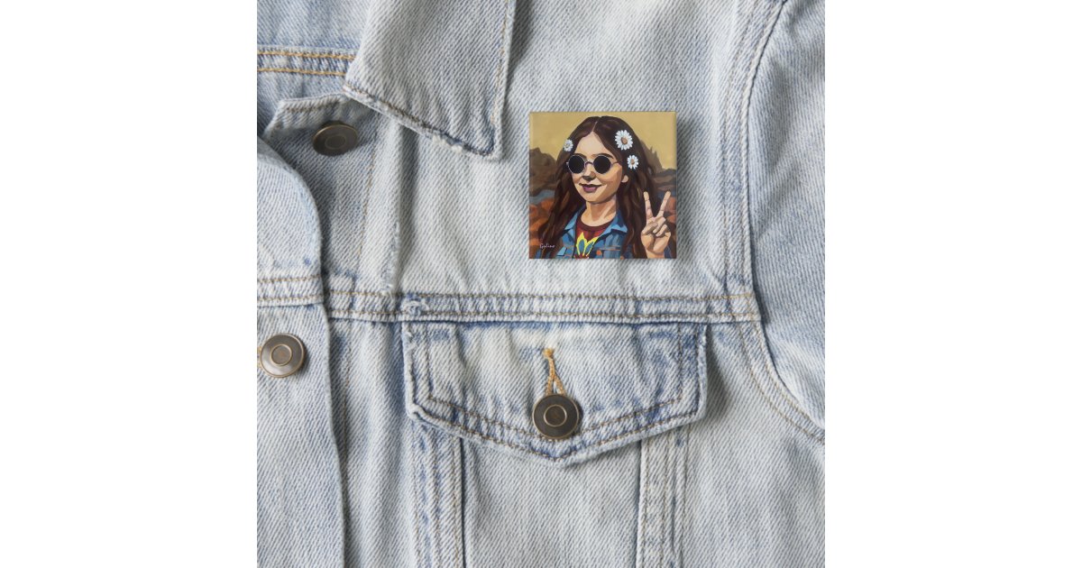 Modern Mona Lisa Painting - da Vinci Inspired Art Button | Zazzle