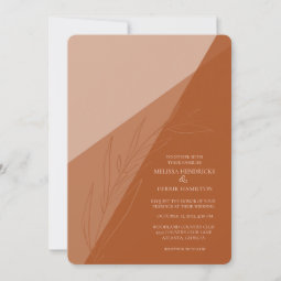 Modern Monochromatic Terracotta Wedding Invitation | Zazzle