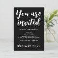 Modern Monochrome General Party White Text Invitation | Zazzle