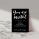 Modern Monochrome General Party White Text Invitation | Zazzle