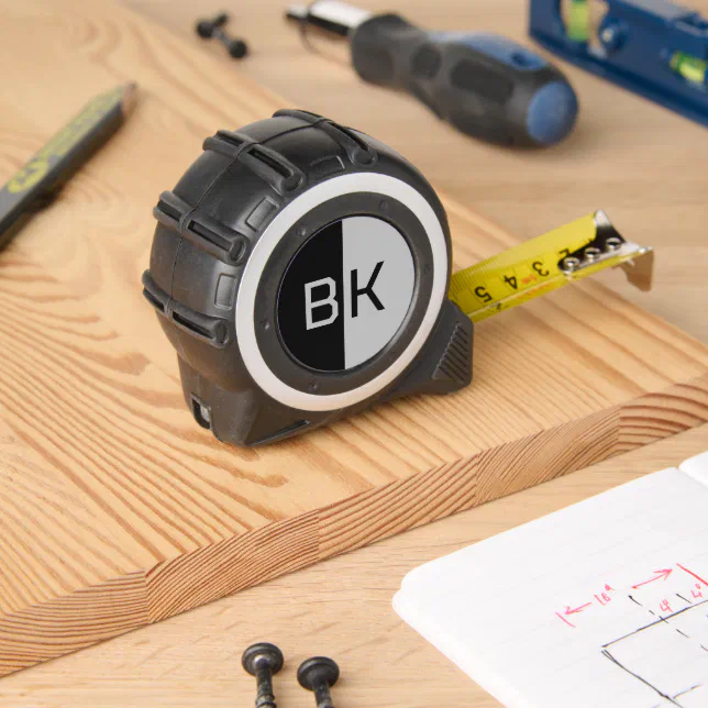 Modern Monogram 2 Initials Custom Colors Tape Measure | Zazzle