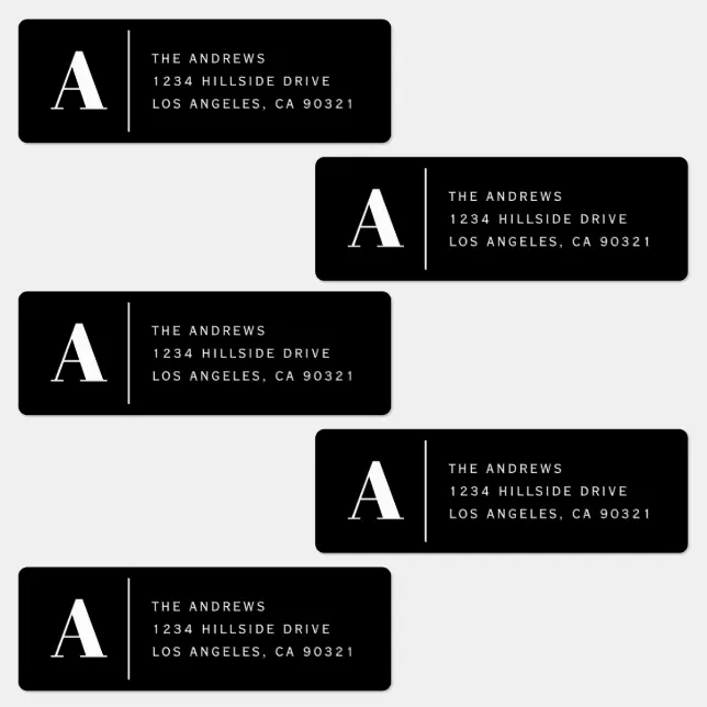 Modern Monogram & Address Waterproof Labels | Zazzle