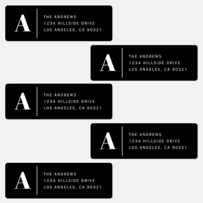 Modern Monogram & Address Waterproof Labels | Zazzle.com
