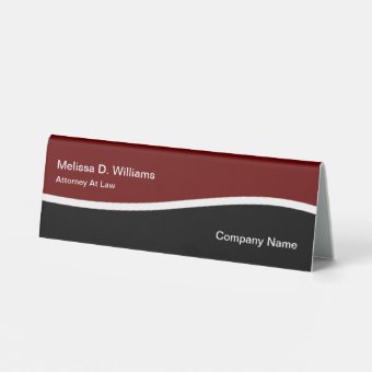 Modern Monogram Attorney Desk Name Table Tent Sign | Zazzle