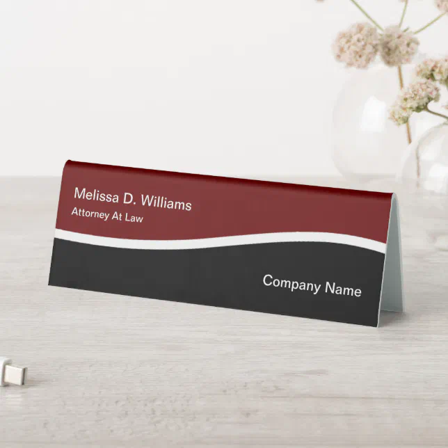 Modern Monogram Attorney Desk Name Table Tent Sign | Zazzle