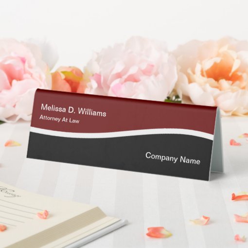 Modern Monogram Attorney Desk Name Table Tent Sign | Zazzle