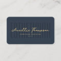 Modern Monogram Beautician Esthetician Blue Gold Business Card | Zazzle