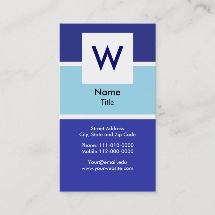 Modern Monogram Business Card | Zazzle
