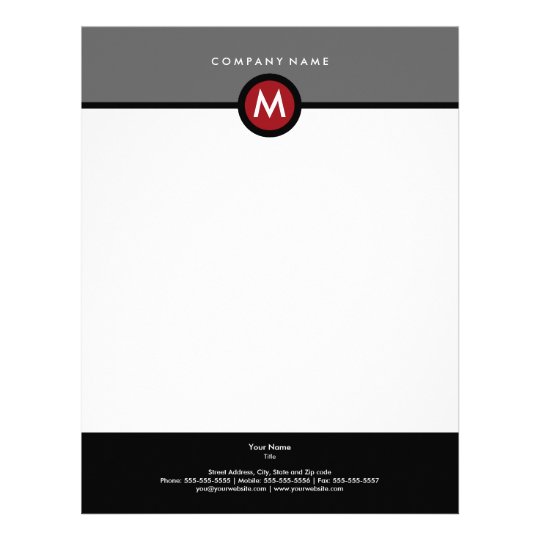 Modern Monogram Business Letterhead | Zazzle.com