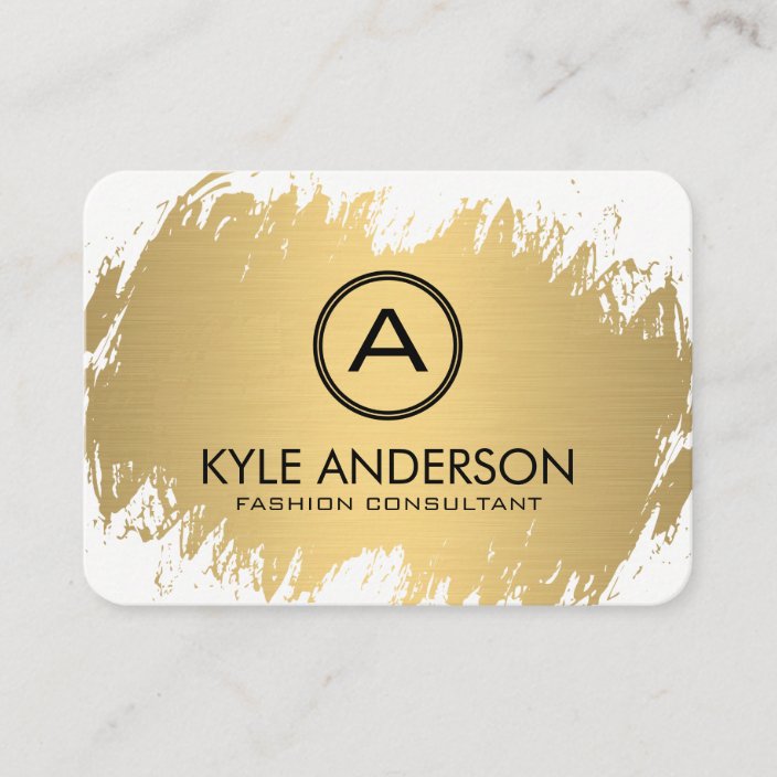 Modern Monogram Classic Gold Lux Expressive Business Card | Zazzle.com