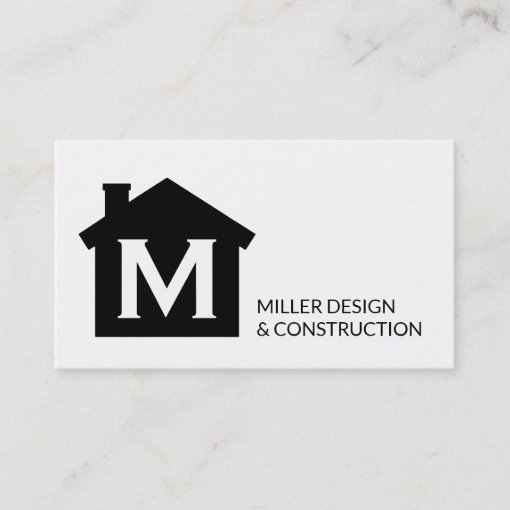 Modern Monogram Contractor Architect Real Estate Business Card | Zazzle