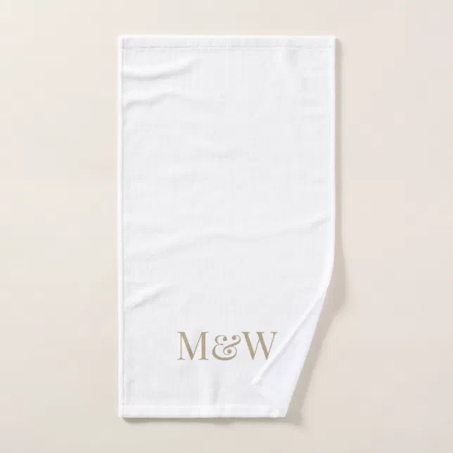 Modern Monogram Couple Initials Hand Towel | Zazzle