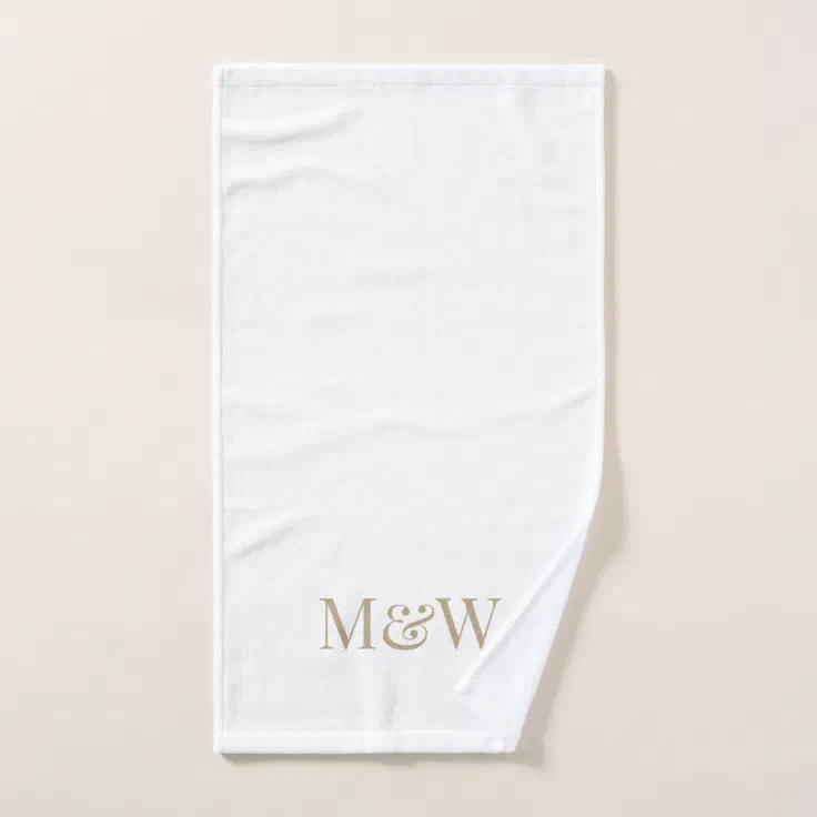 Modern Monogram Couple Initials Hand Towel | Zazzle