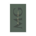 Modern Monogram Dark Green QR code social media Business Card | Zazzle