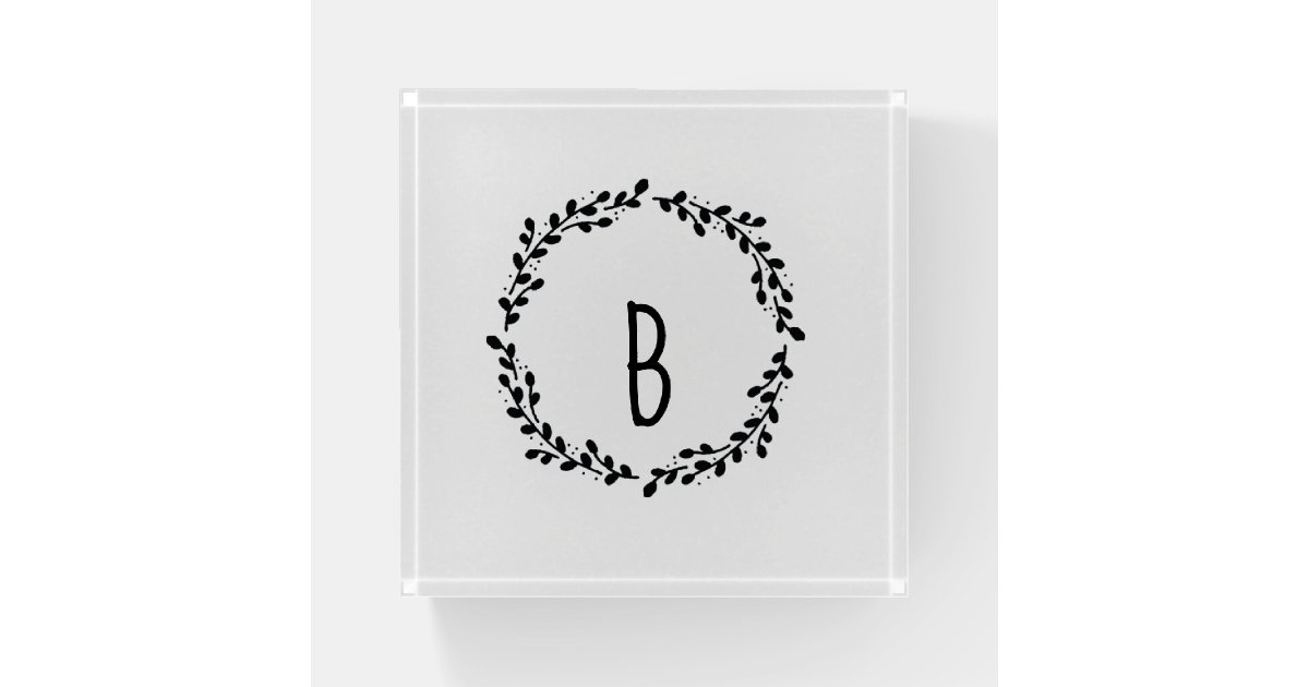 Modern Monogram Design Paperweight | Zazzle