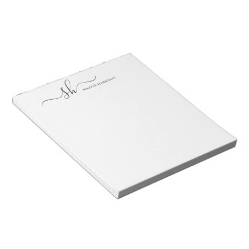 Modern Monogram Elegant Calligraphy Personalized Notepad | Zazzle