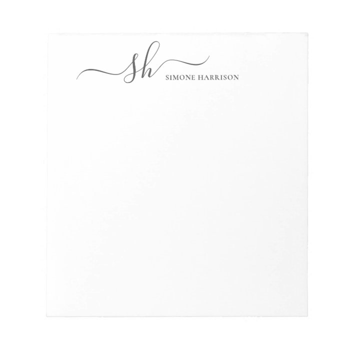 Modern Monogram Elegant Calligraphy Personalized Notepad | Zazzle.com