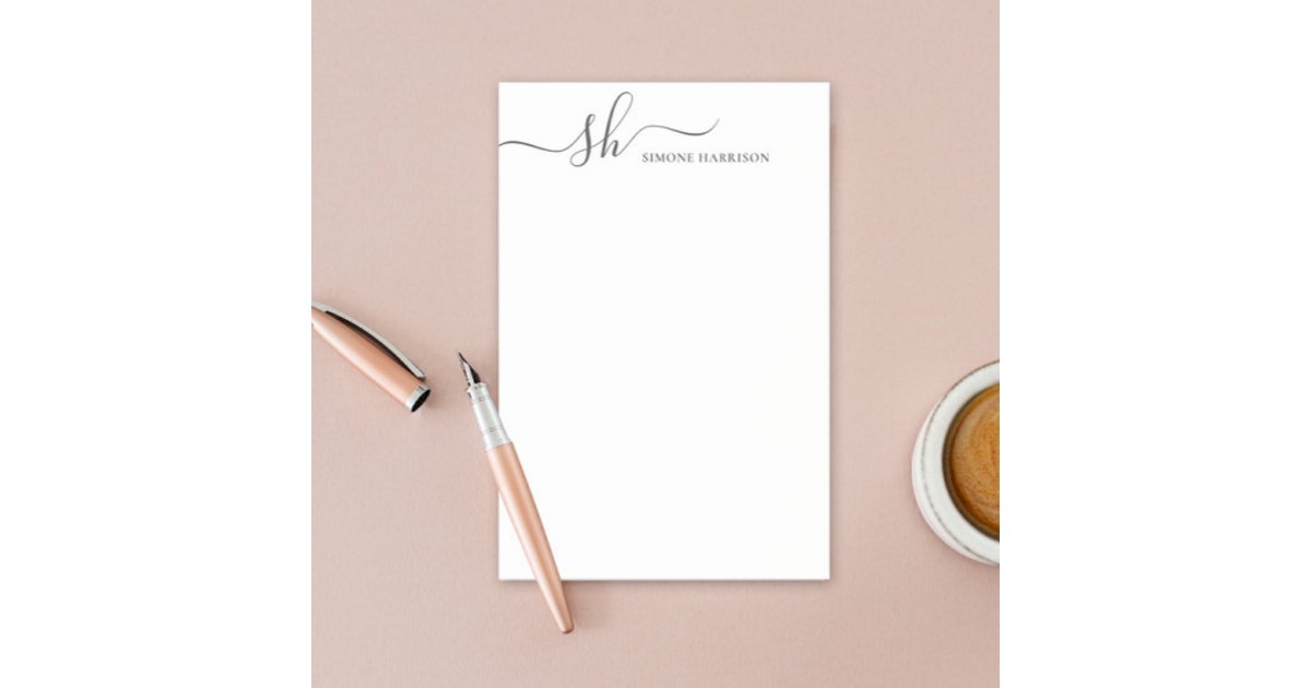 Modern Monogram Elegant Calligraphy Personalized Post-it Notes | Zazzle