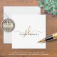 Modern Monogram Elegant Script Initials Gold Black Note Card | Zazzle