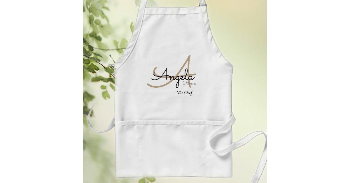 Modern Monogram for the chef cuisine Adult Apron | Zazzle