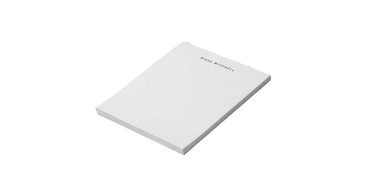 Modern Monogram Gray Stationery Simple Notepad | Zazzle