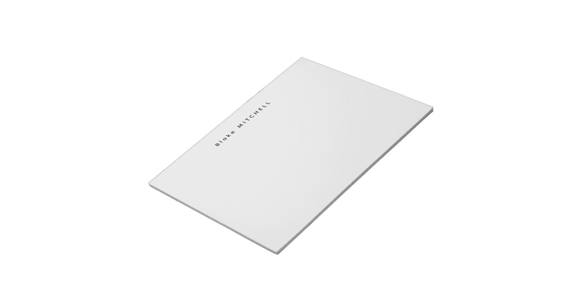Modern Monogram Gray Stationery Simple Notepad | Zazzle