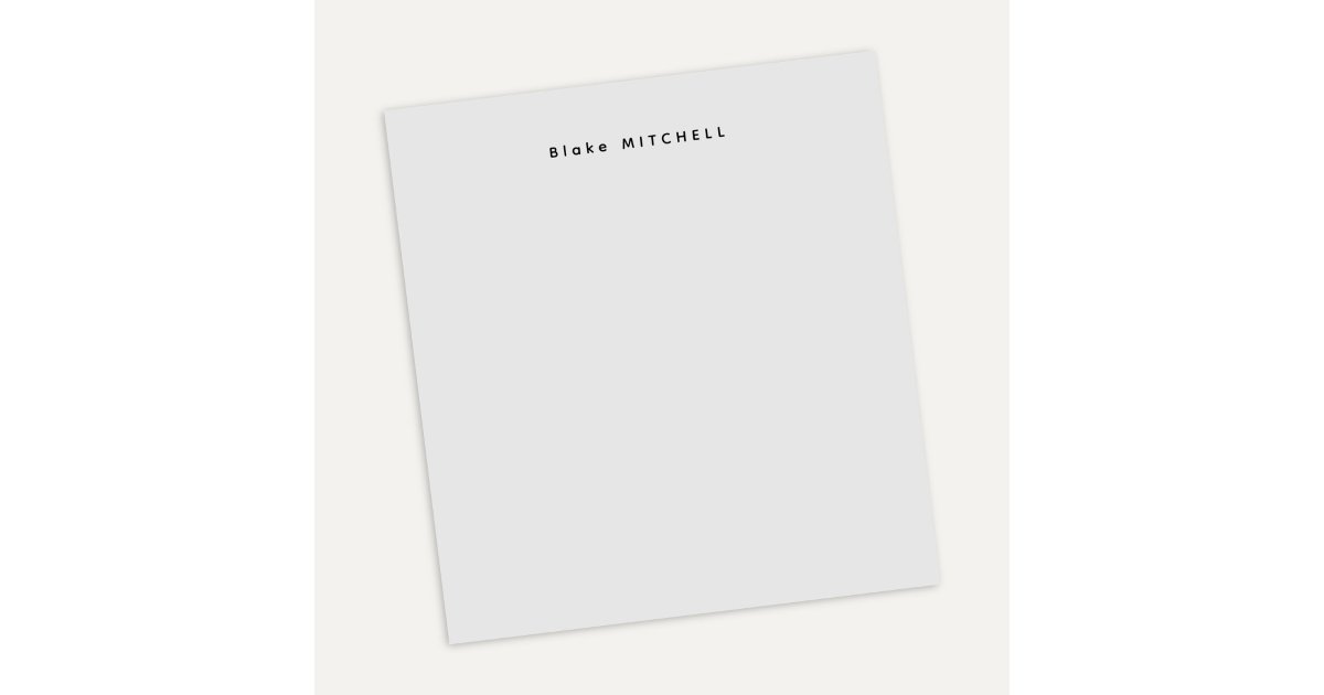 Modern Monogram Gray Stationery Simple Notepad | Zazzle