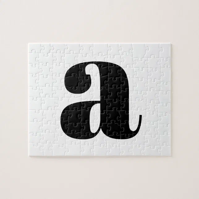 Modern Monogram Initial Letter Black and White Jigsaw Puzzle | Zazzle