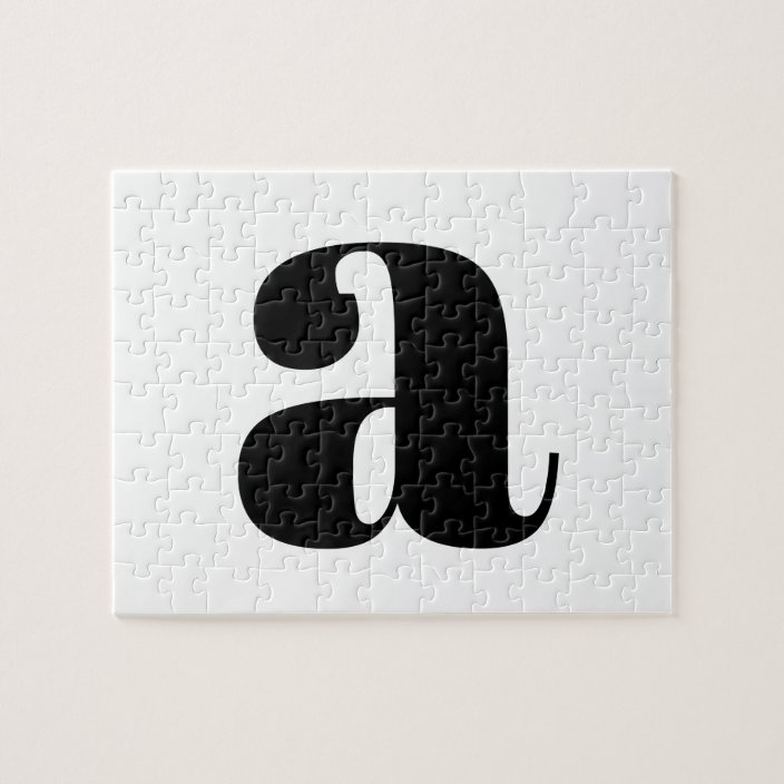 Modern Monogram Initial Letter Black and White Jigsaw Puzzle | Zazzle.com