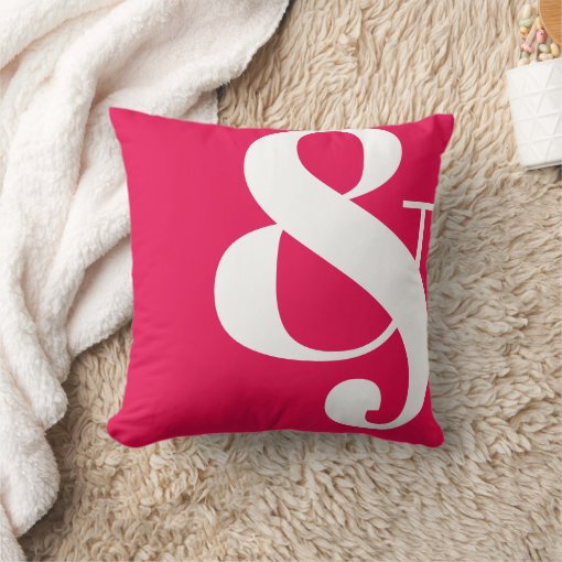 Modern Monogram Initial Letter | Magenta Throw Pillow | Zazzle