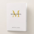 Modern Monogram Initial Personalized Name Pocket Folder | Zazzle