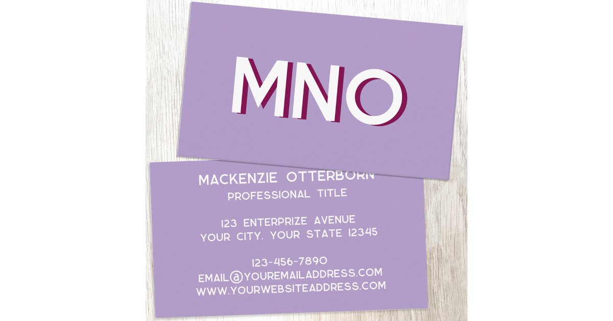 Modern Monogram Initials Drop Shadow Business Card | Zazzle